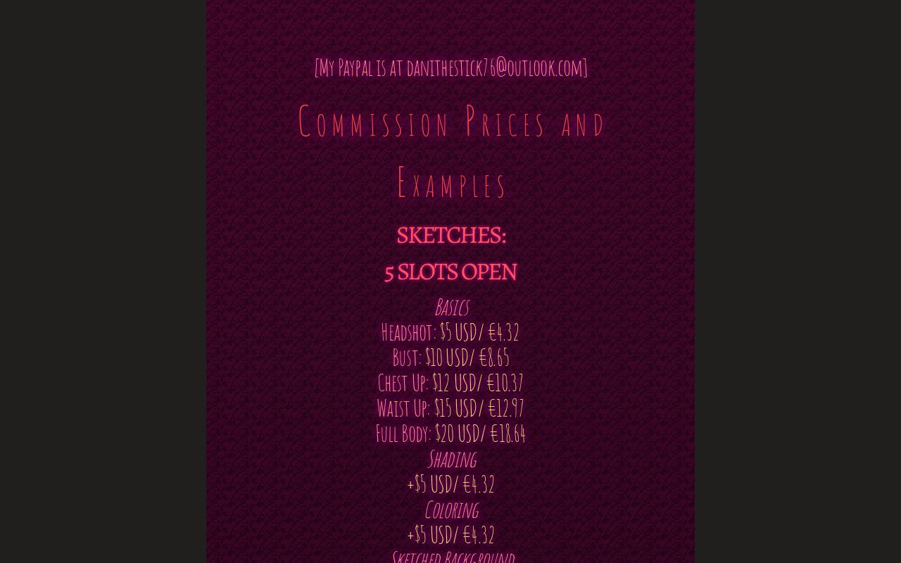 Commission Prices, Examples, and Info